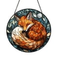 Cuddle Foxes Stained Glass-Style Ornament – Decorative Holiday Window ...