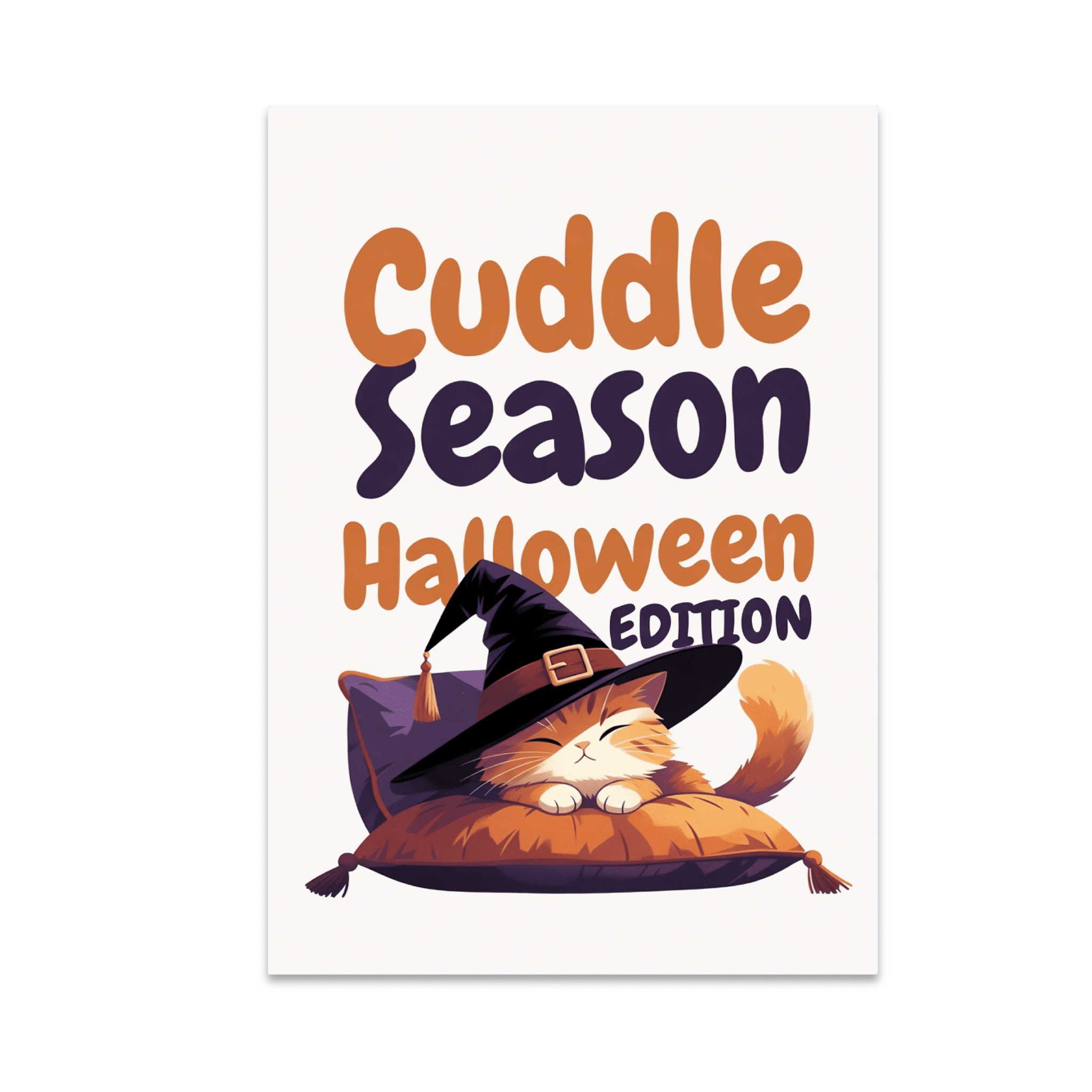 Cuddle Season Halloween Edition Cat Witch Art - Cat Lover - 13x19 ...