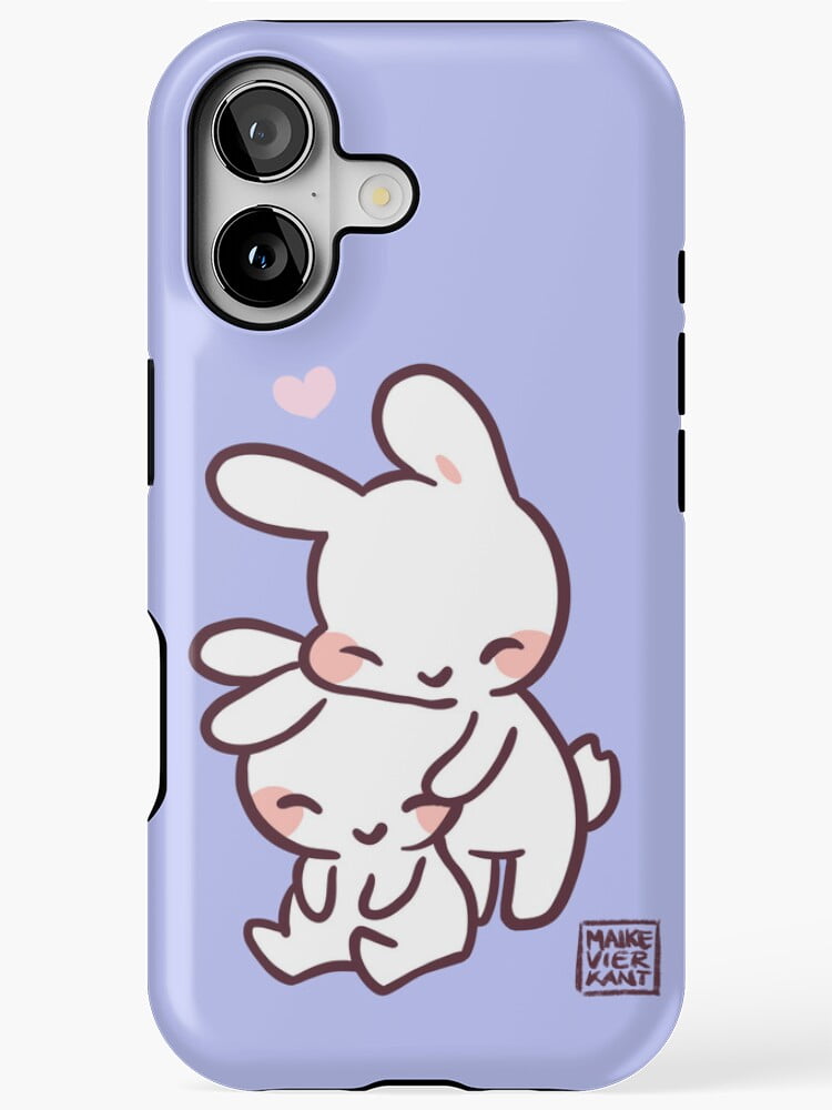 Cuddling Bunnies Adorable Artwork For iPhone 11-17 Pro Max Phone Tough ...