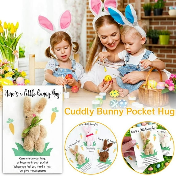 Cuddly Bunny Pocket Hug, Handmade Emotional Support Plush Positive ...