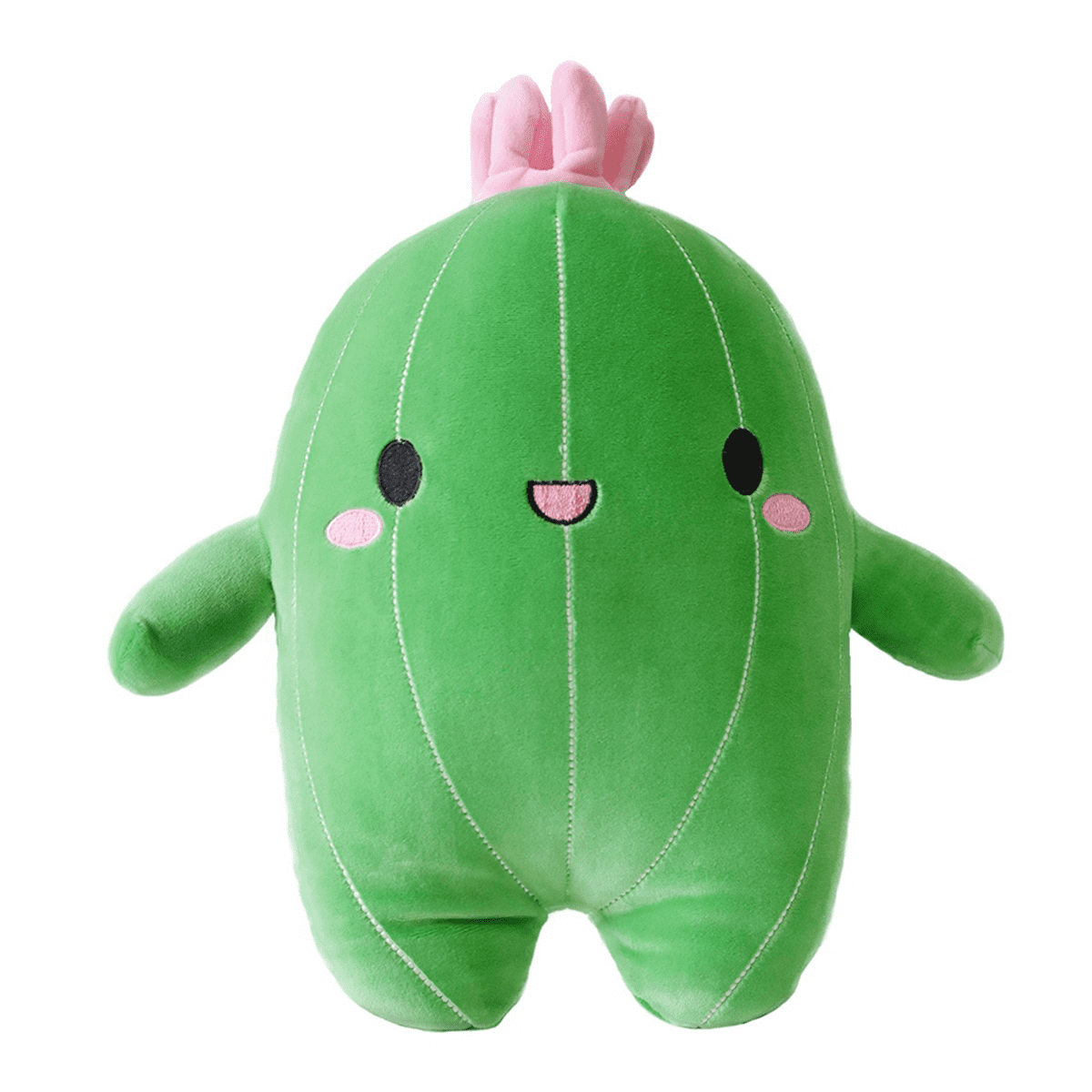 Cuddly Cactus Stuffed Plant Animal with Smile Face and Pink Antenna Soft Cacti Plush Toy Pillow ...