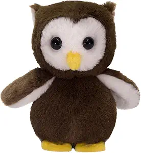 Cuddly Owl Stuffed Animal, 7 Inch Floppy Bean Bag Plushie, Brown ...