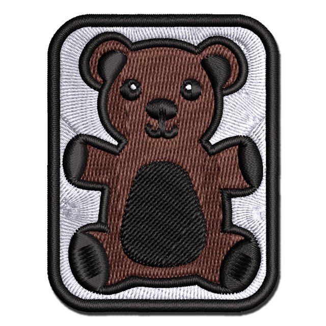 Cuddly Teddy Bear Applique Multi-Color Embroidered Hook & Loop Patch - 2.5 Inch Small - Walmart.com