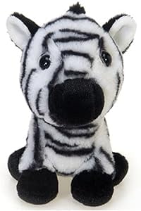 Cuddly Zebra Stuffed Animal, 7 Inch Floppy Bean Bag Plushie, White ...