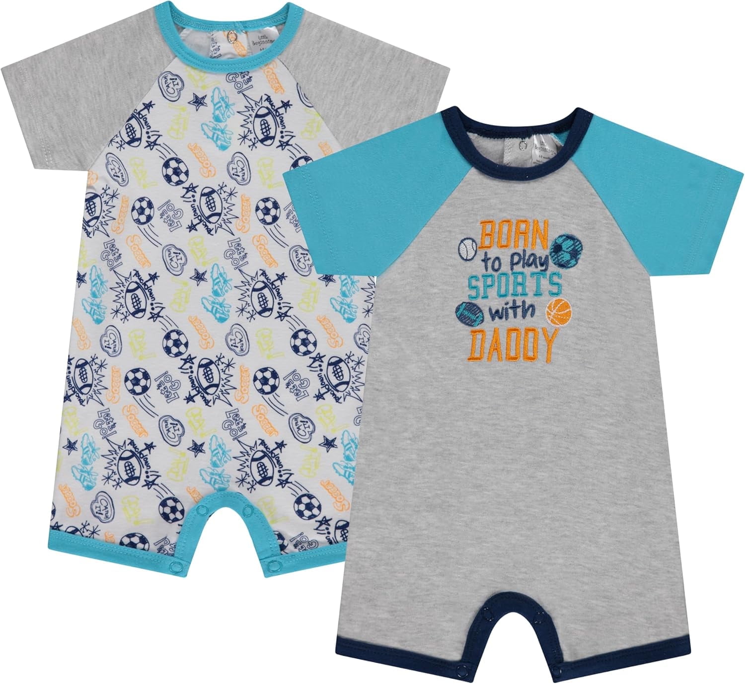 Cudlie 2-Pack Baby Boy Rompers – Soft Cotton, Everyday Comfort ...