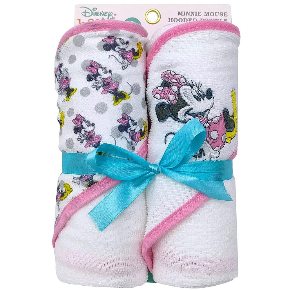 UPD, Disney Baby Girl Hooded Towels 2 Pack, Rolled Minne Mouse, On ...