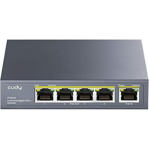 Cudy 4 Channel Gigabit PoE Extender, 1000 Mbps, 1 PoE Input, 4 PoE ...