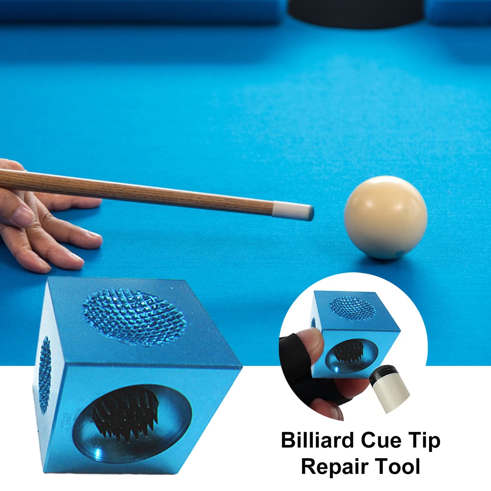 Cue Tip Grinder Billiard Pool Stick Shaper 3 Concave Surface Scuffer ...