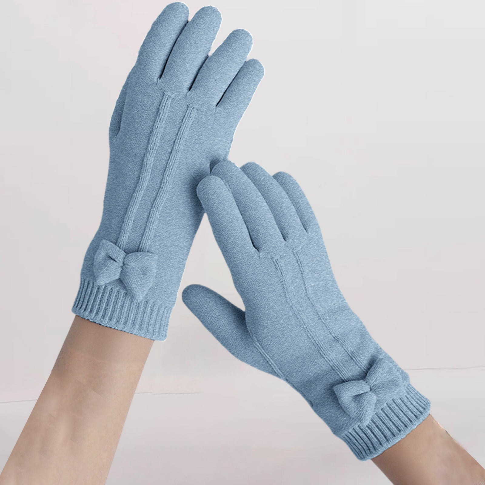 Cuekondy Gloves Mittens for Ladies' Winter Warm Bow Screen Finger ...
