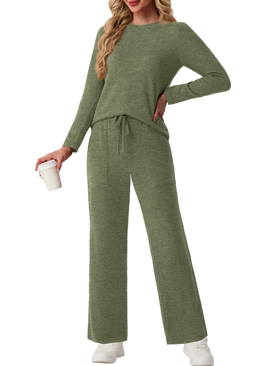 Cueply 2 Piece Sets for Women Outfits Casual Long Sleeve Lounge ...