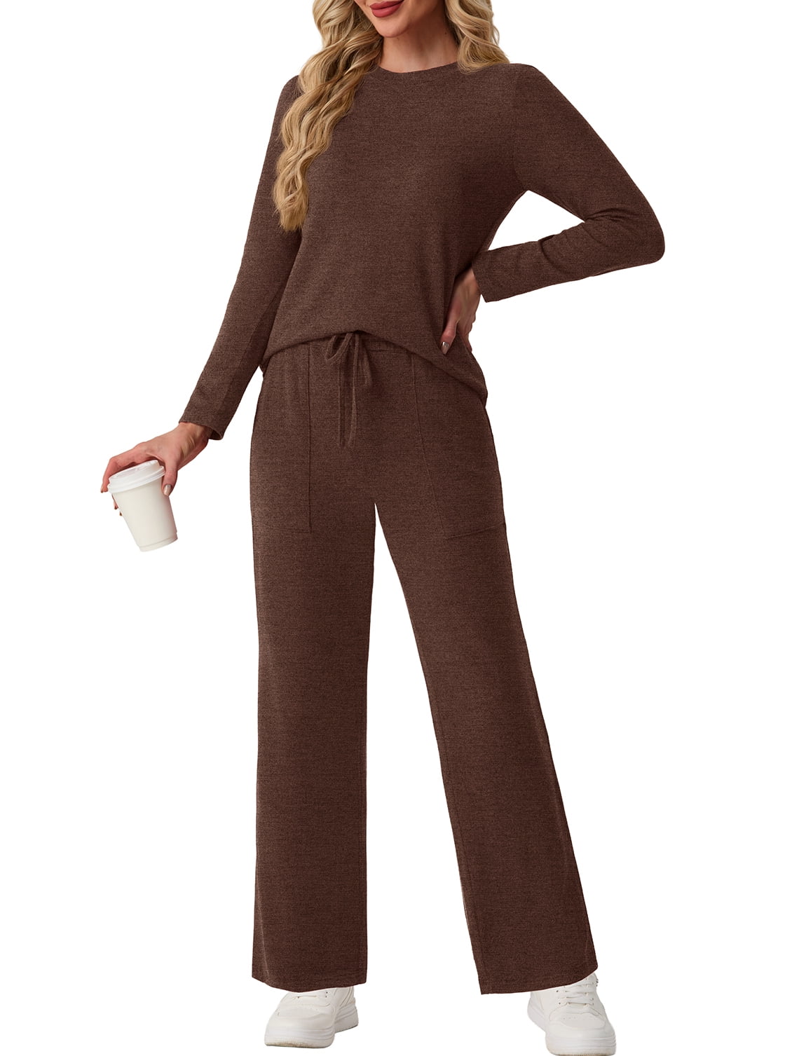 Cueply 2 Piece Sets for Women Outfits Casual Long Sleeve Lounge ...