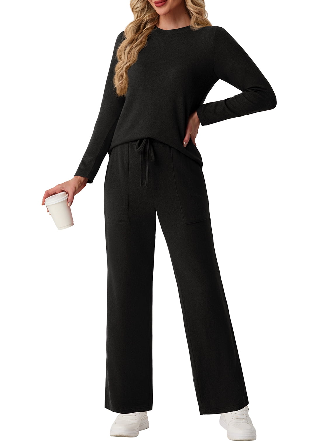 Cueply 2 Piece Sets for Women Outfits Casual Long Sleeve Lounge ...