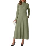 Cueply Dresses for Women Casual Long Sleeve Fall Spring Mock Neck ...
