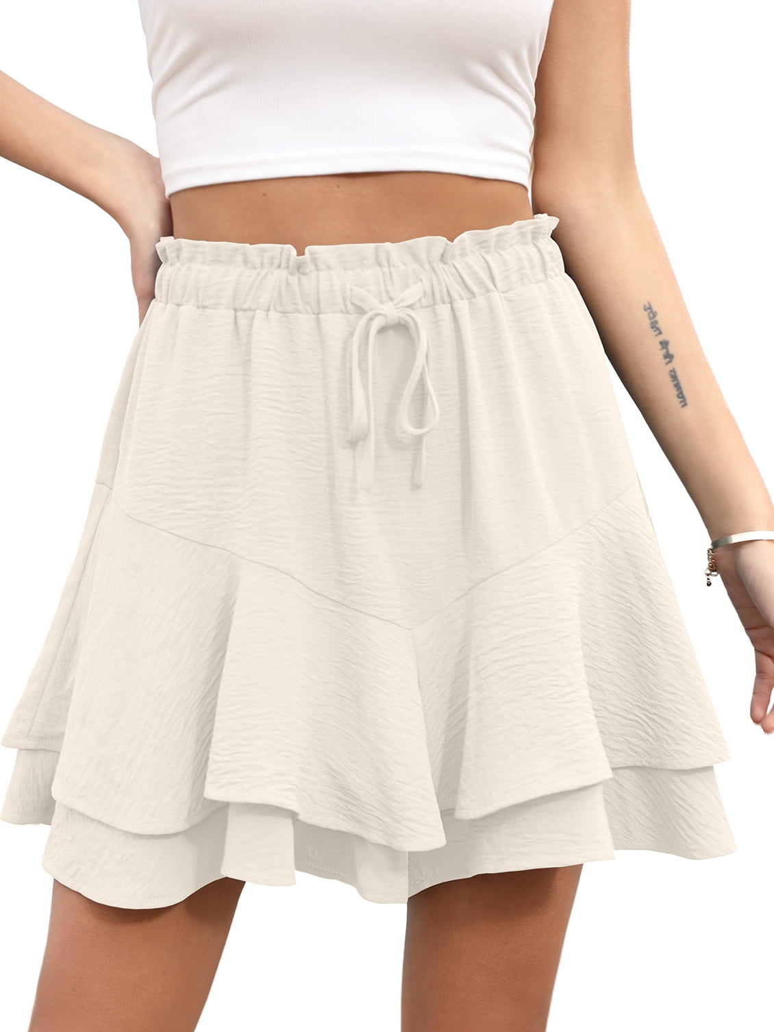 Cueply Flowy Shorts for Women, Double Ruffle Tennis Skorts, Breathable ...