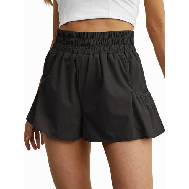 Cueply Women's Athletic Running Shorts Casual Gym Workout High Waisted Shorts with Liner Pockets ...