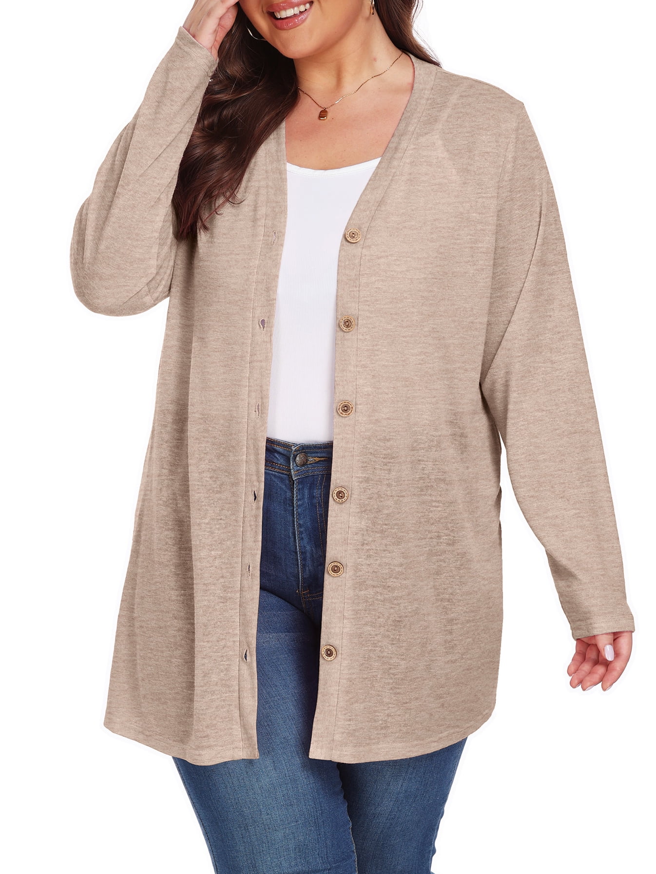 Cueply Women's Summer Thin Plus Size Cardigan, Lightweight Sheer Open ...