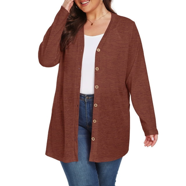 Cueply Summer Lightweight Women's Plus Size Cardigan, Long Sleeve Sheer ...