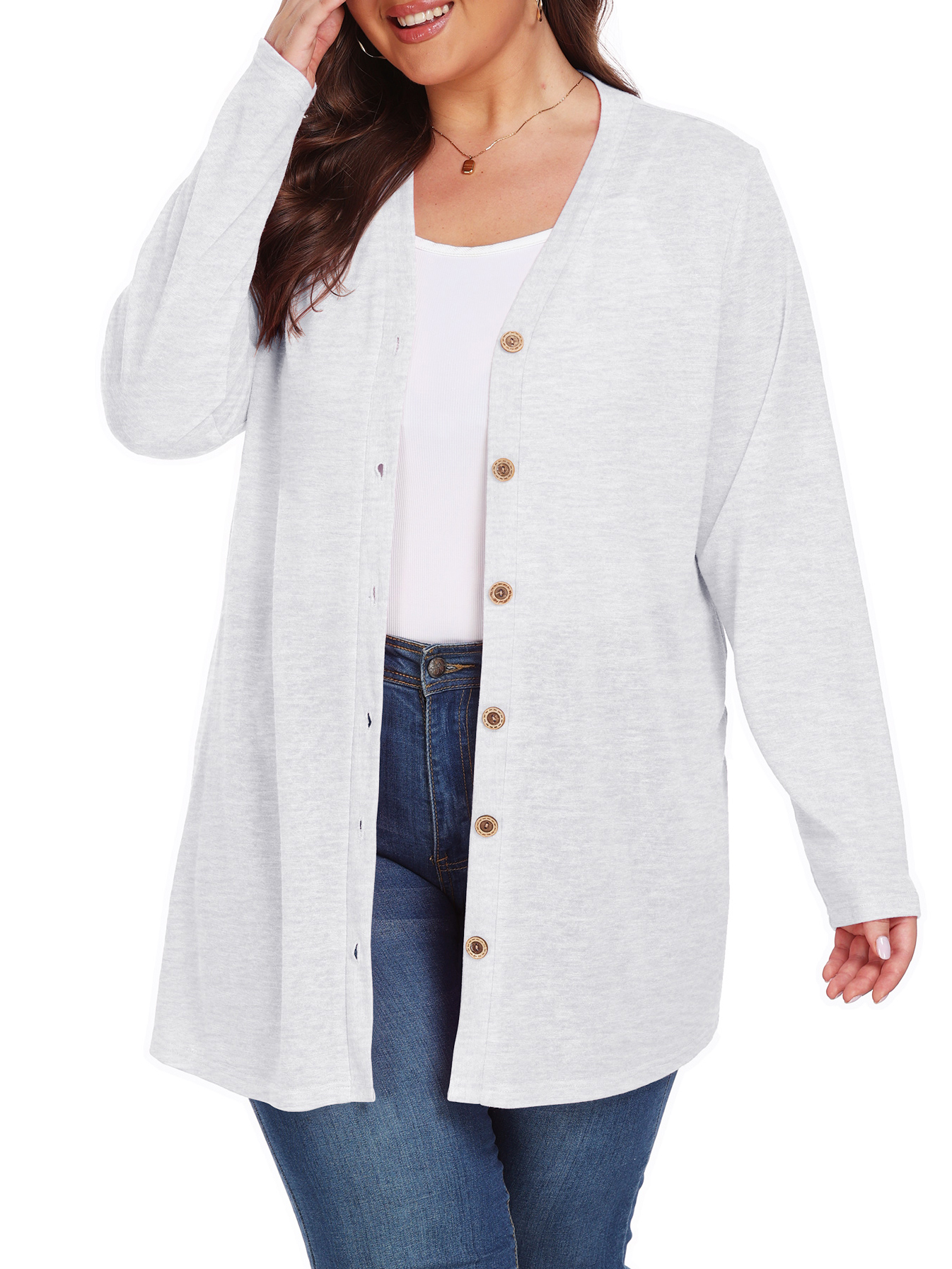 Women's Plus Size Polka Dots Lightweight Cardigan - Walmart.com