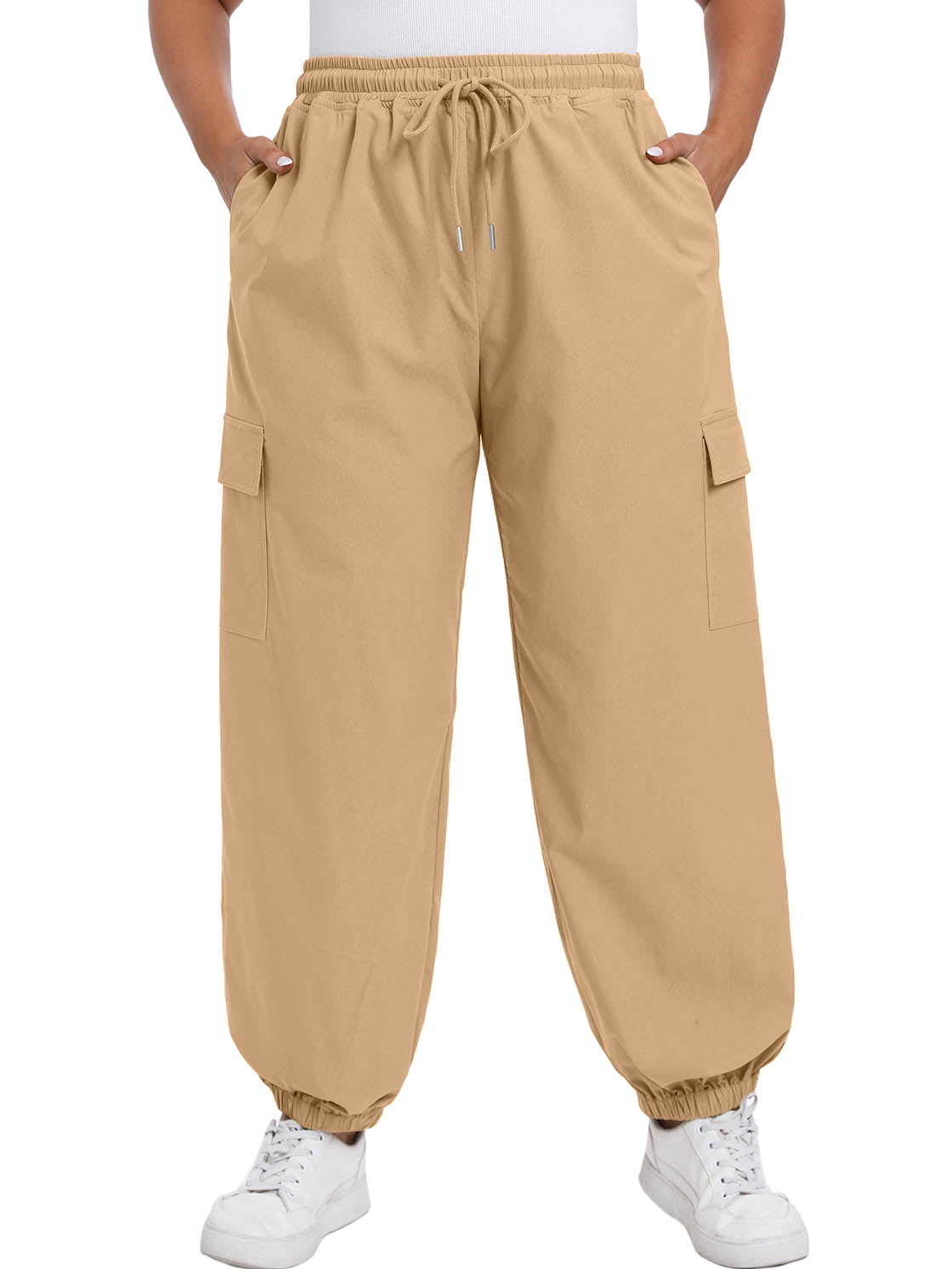 Cueply Women's Plus Size Cargo Pants with Pockets Casual Joggers ...