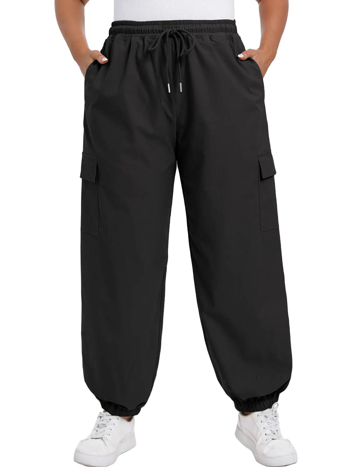 Cueply Women's Plus Size Cargo Pants with Pockets Casual Joggers ...