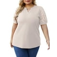 Cueply Women's Plus Size Tops Summer Short Sleeve Dressy Casual Blouse ...