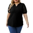 Cueply Women's Plus Size Summer Tops with Lace, Short Sleeve, Dressy ...