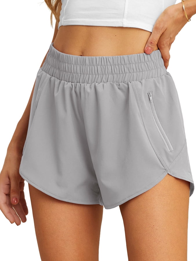 Cueply Women's Running Shorts High Waisted Athletic Gym Workout Shorts ...