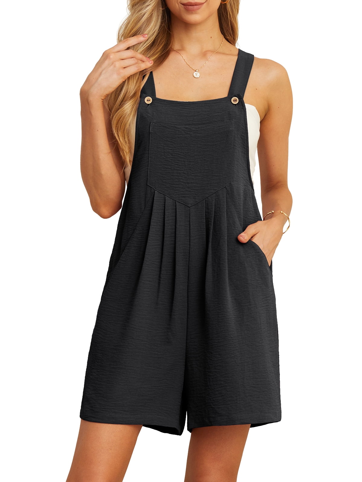 Cueply Rompers for Women, Short Overalls, Summer Casual Adjustable ...