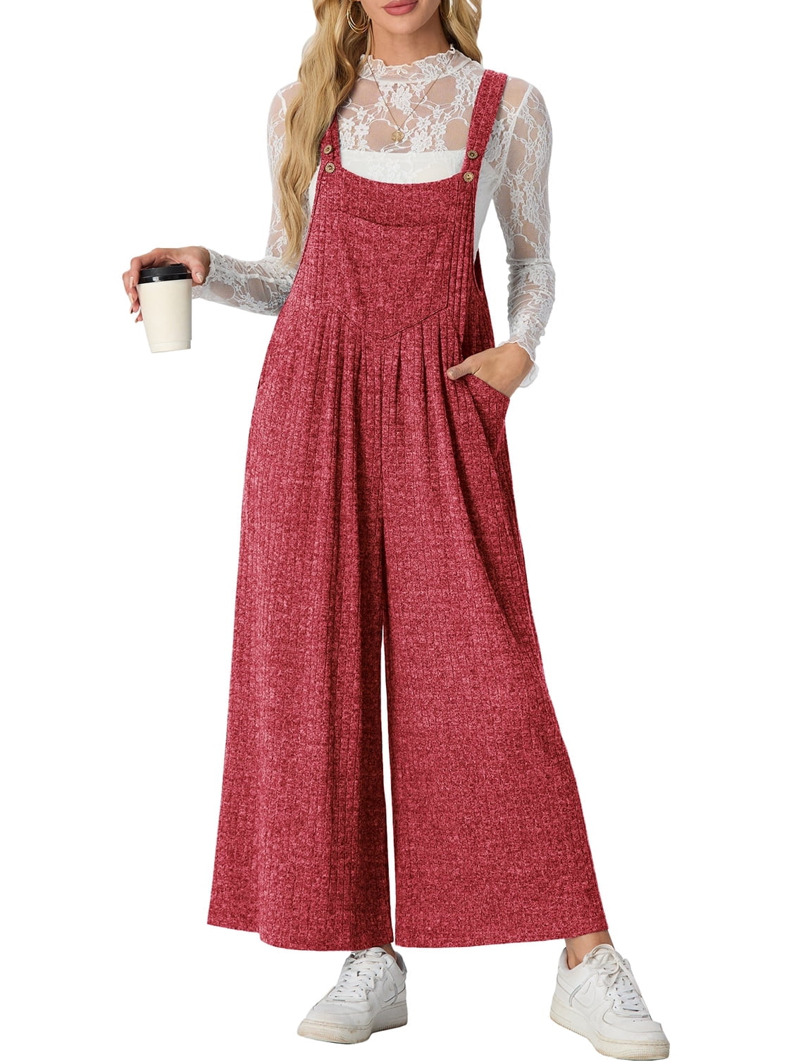 Cueply Women's Warm Jumpsuits Winter Loose Adjustable Strap Bib ...