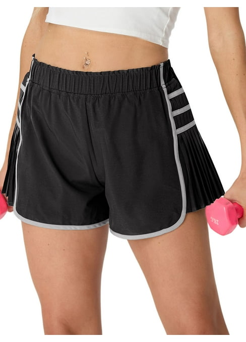 Derioi Orchids Flowers for Women's Double Layer Sports Shorts with ...