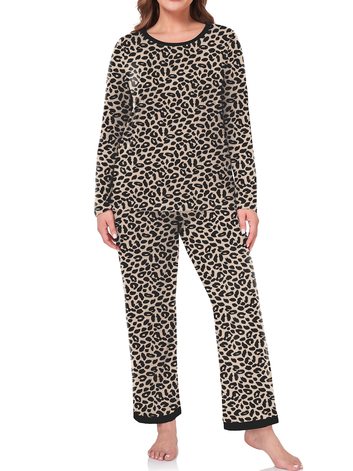 Cueply Womens Plus Size Pajamas Long Sleeve Pjs Sets Loungewear ...