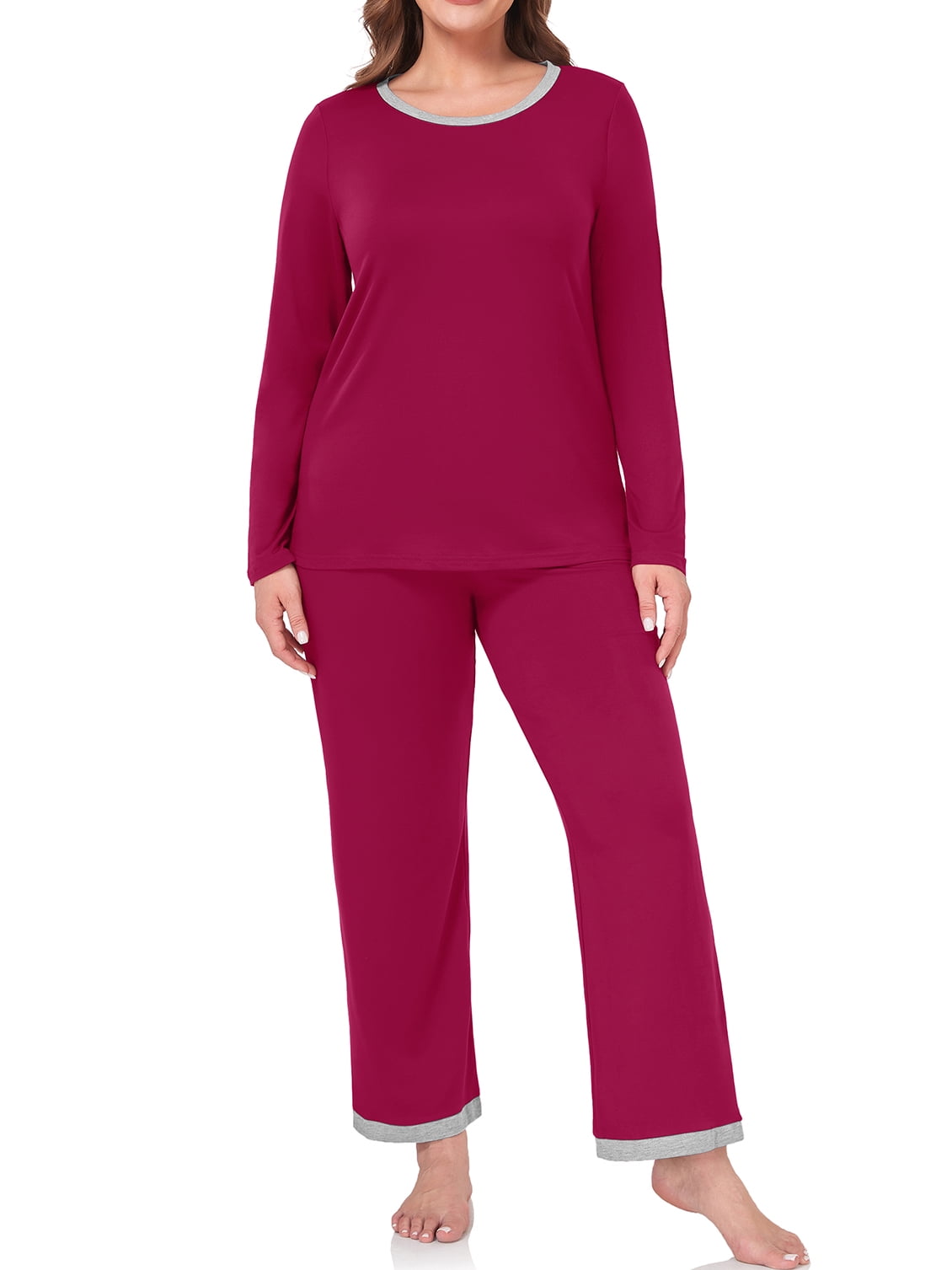 Cueply Womens Plus Size Pajamas Long Sleeve Pjs Sets Loungewear ...