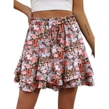 Cueply Womens Shorts Flowy Mini Tennis Skirt Ruffle Tiered Skorts ...
