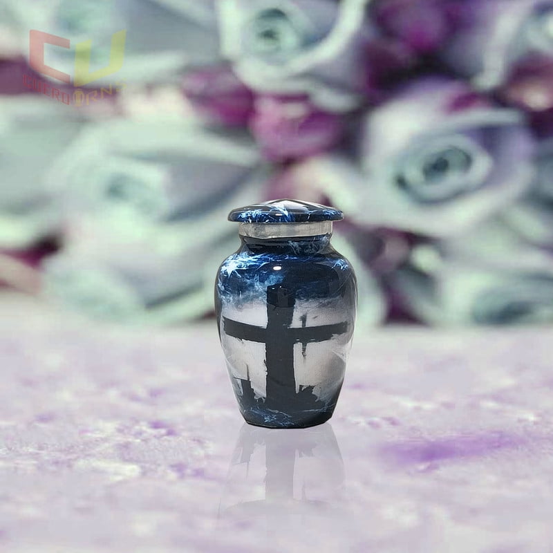 Cuero Urns Keepsake for Ashes Cremation Urn Lovely Holy Cross Keepsake ...