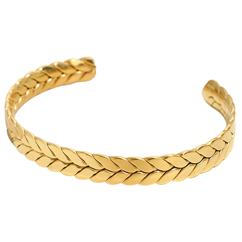 Cuff Bracelet, Bangle Chain for Women Unique Woven Wheat Birthday Gifts ...