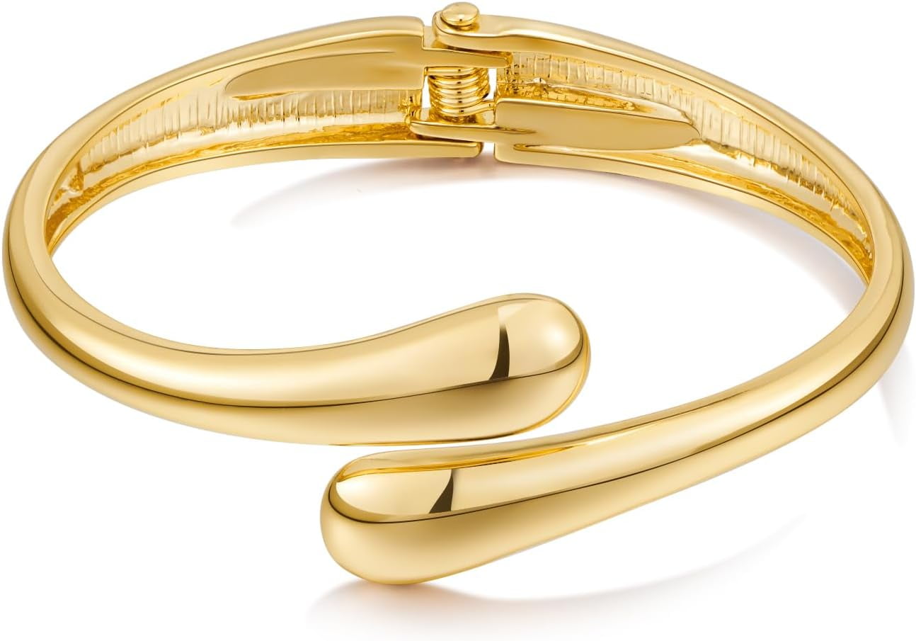 Cuff Bracelets For Women, Chunky 14K Gold Bracelets For Women Non Tarnish Gold Cuff Bracelet ...