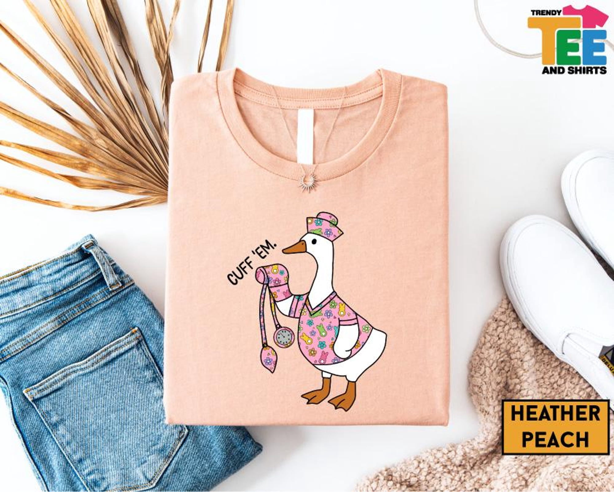Cuff Em Nurse Goose TShirt Funny ER RN Practitioner Top Nursing Student ...