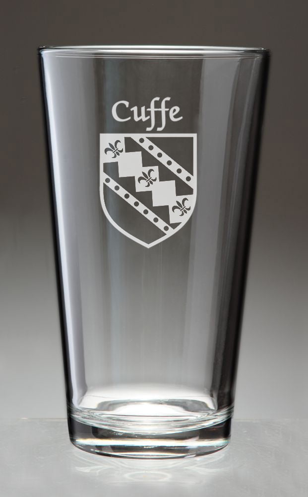 Cuffe Irish Coat of Arms Pint Glasses - Set of 4 (Sand Etched ...