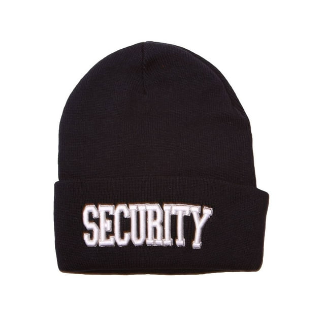 Cuffed Embroidered Security Text Style Beanie - Walmart.com