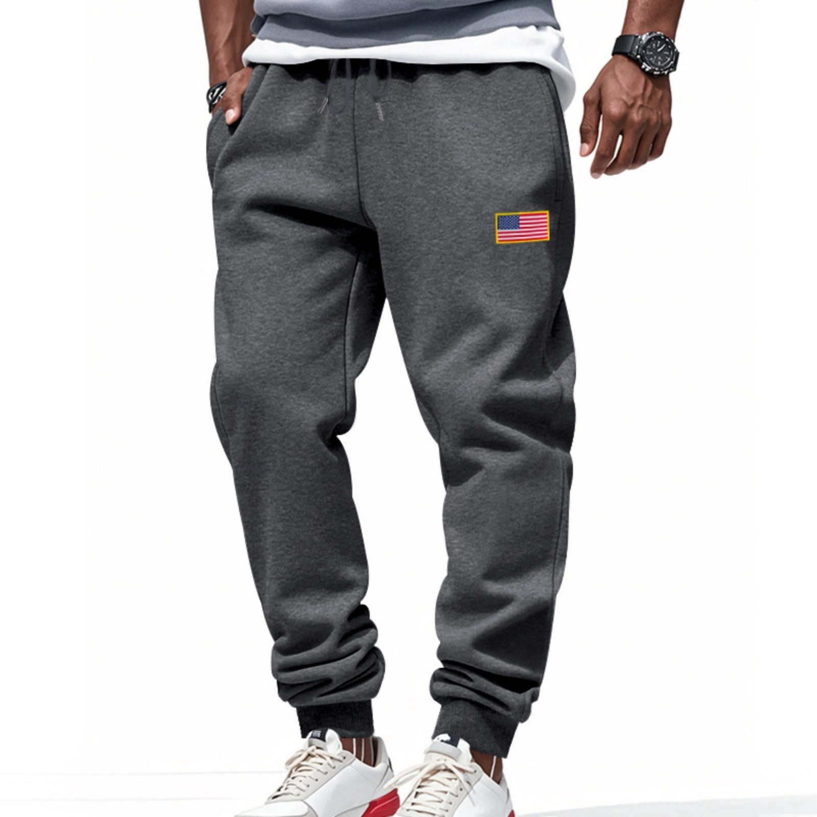 Cuffed Sweatpants Baggy Loose Fit Lightweight Lounge Fleece Casual Fall ...