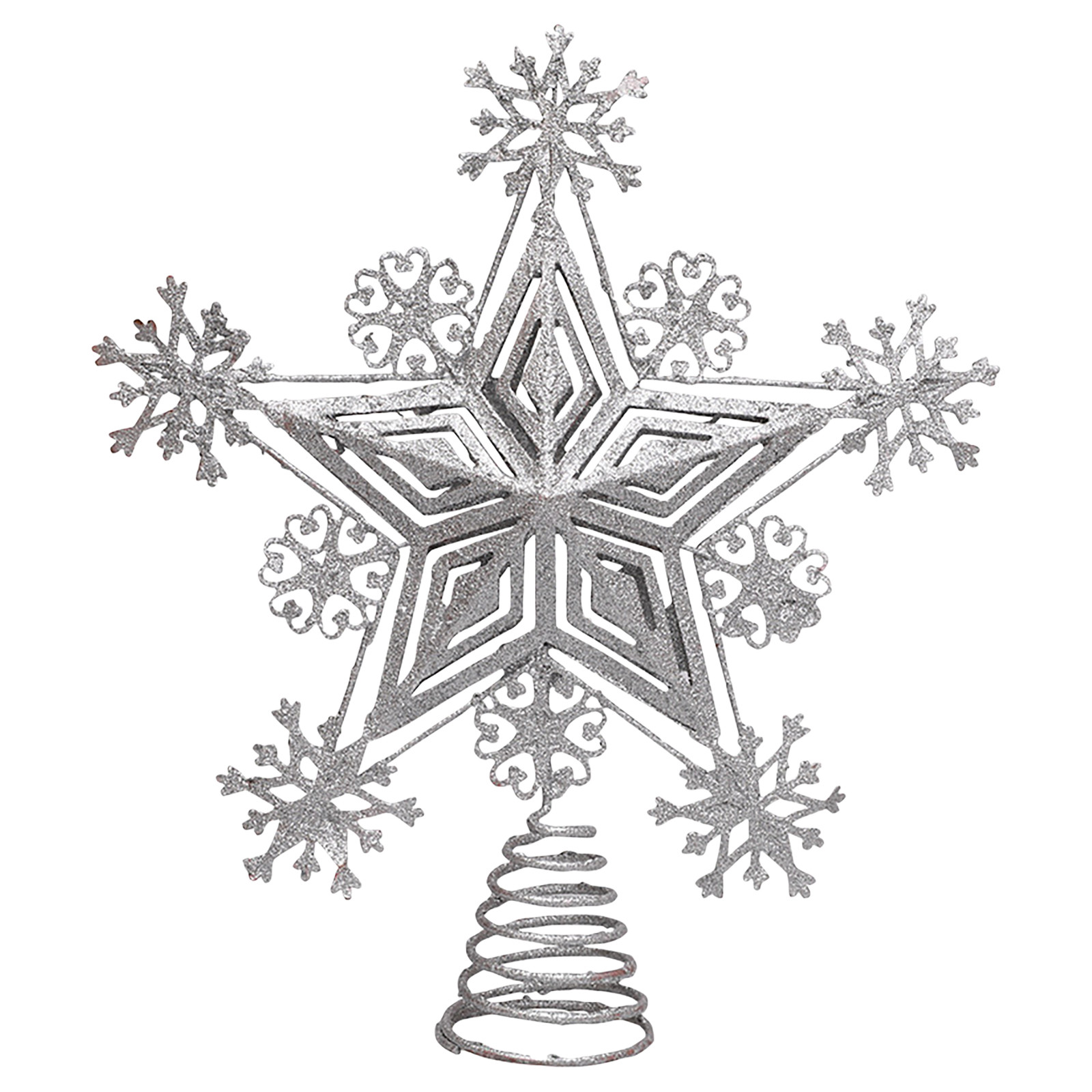 Cuhas Christmas Tree Topper Glitter Snowflake Gold Metal Star Tree cuhas-christmas-tree-topper-glitter-snowflake-gold-metal-star-tree