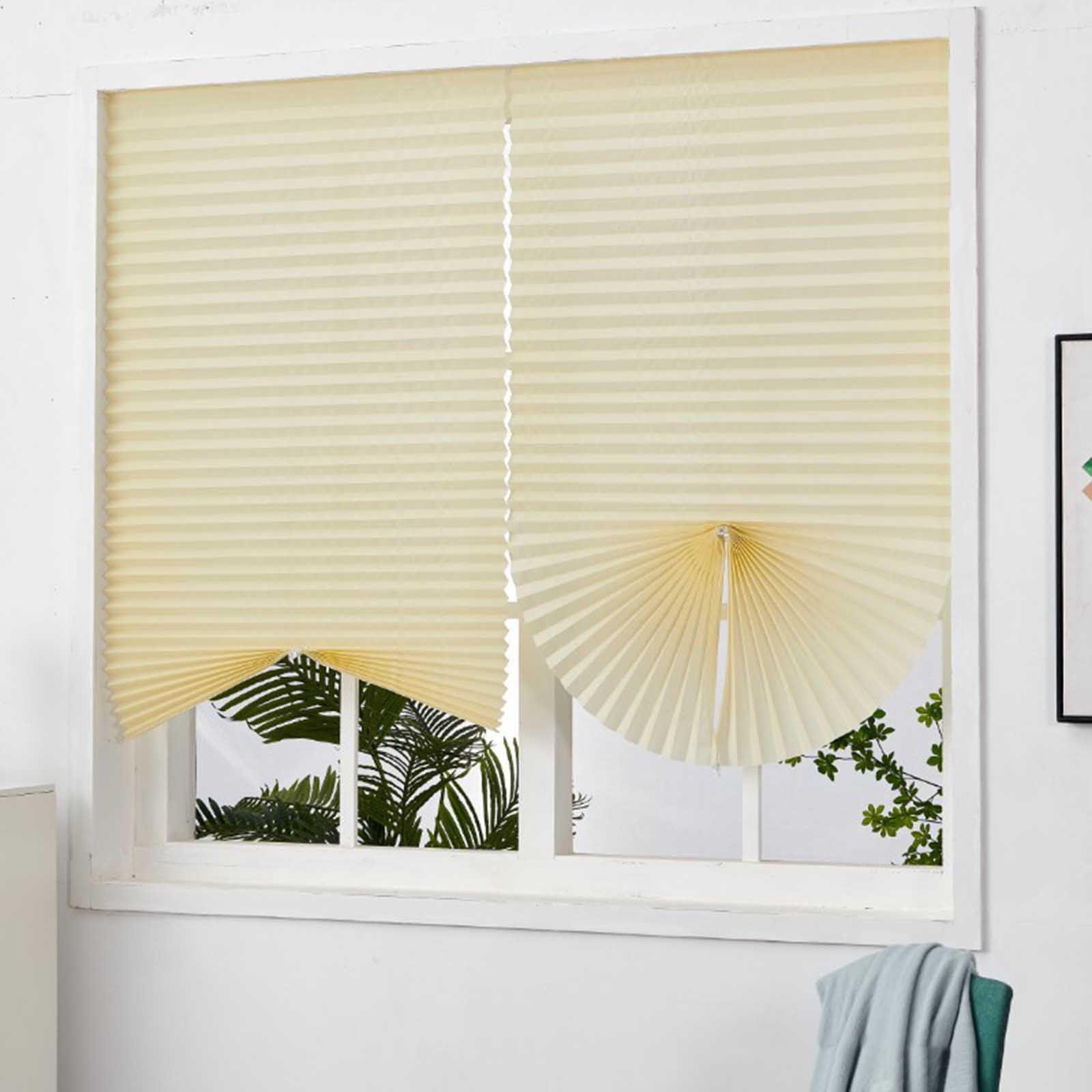 Cuhas Light Filtering Paper Pleated Window Shade, Beige 35.4" x 59.1 ...