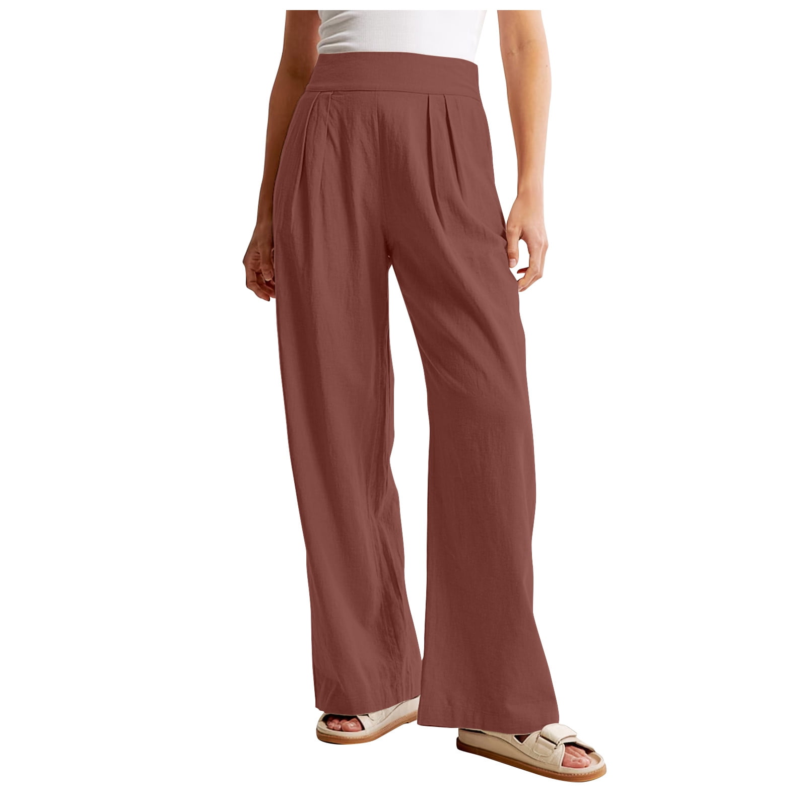 Cuhas Womens Fashion Cargo Pants Women Summer Linen Blend Ultra Wide ...