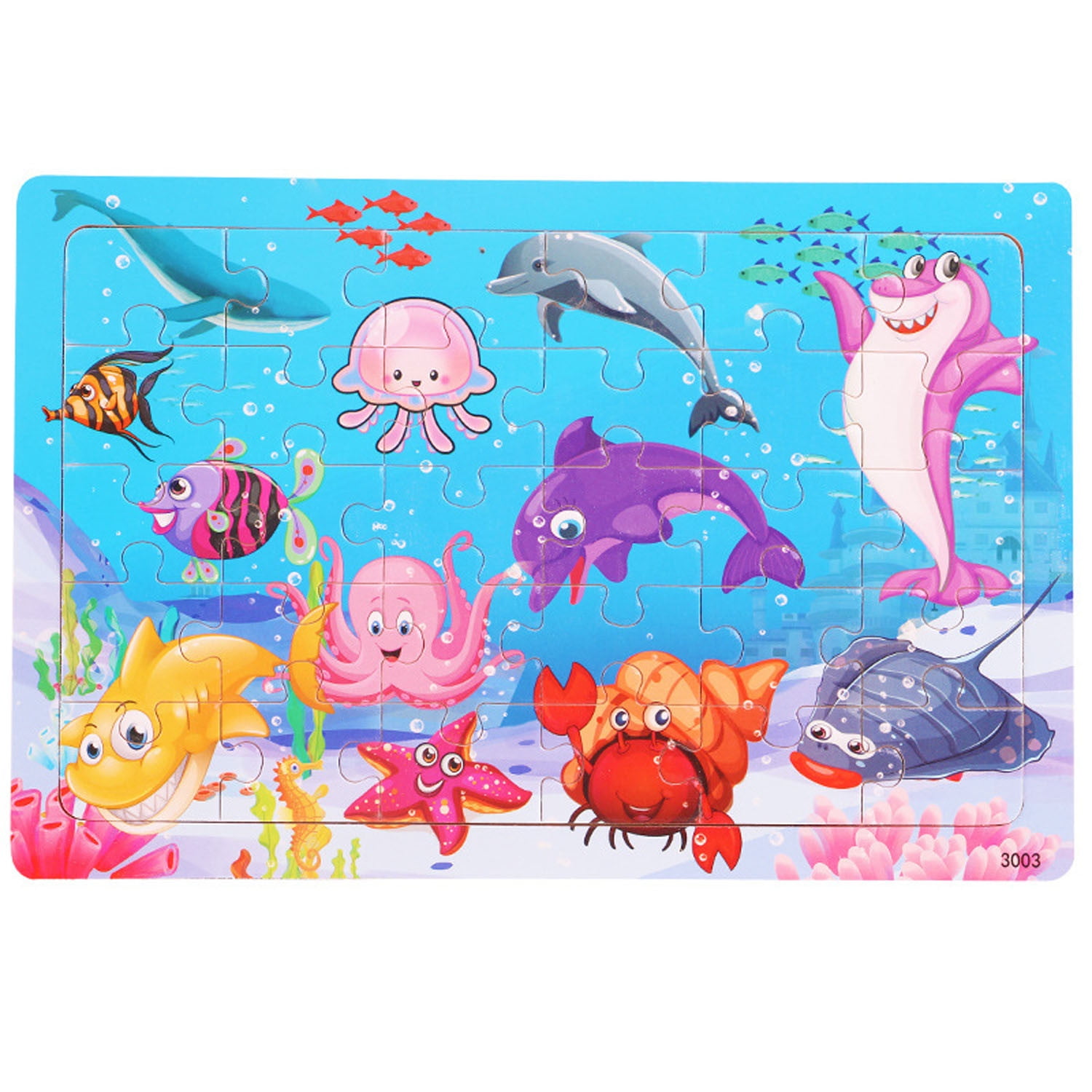 Cuhas Wooden Jigsaw Puzzles for Kids 3-5, 30 Piece Educational Toy Set ...