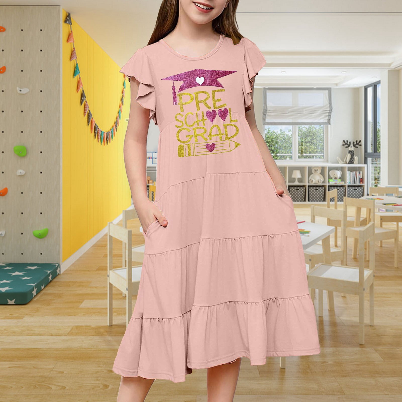 Cuhk Children's Flying Sleeve Graduation Season Printed Children's ...