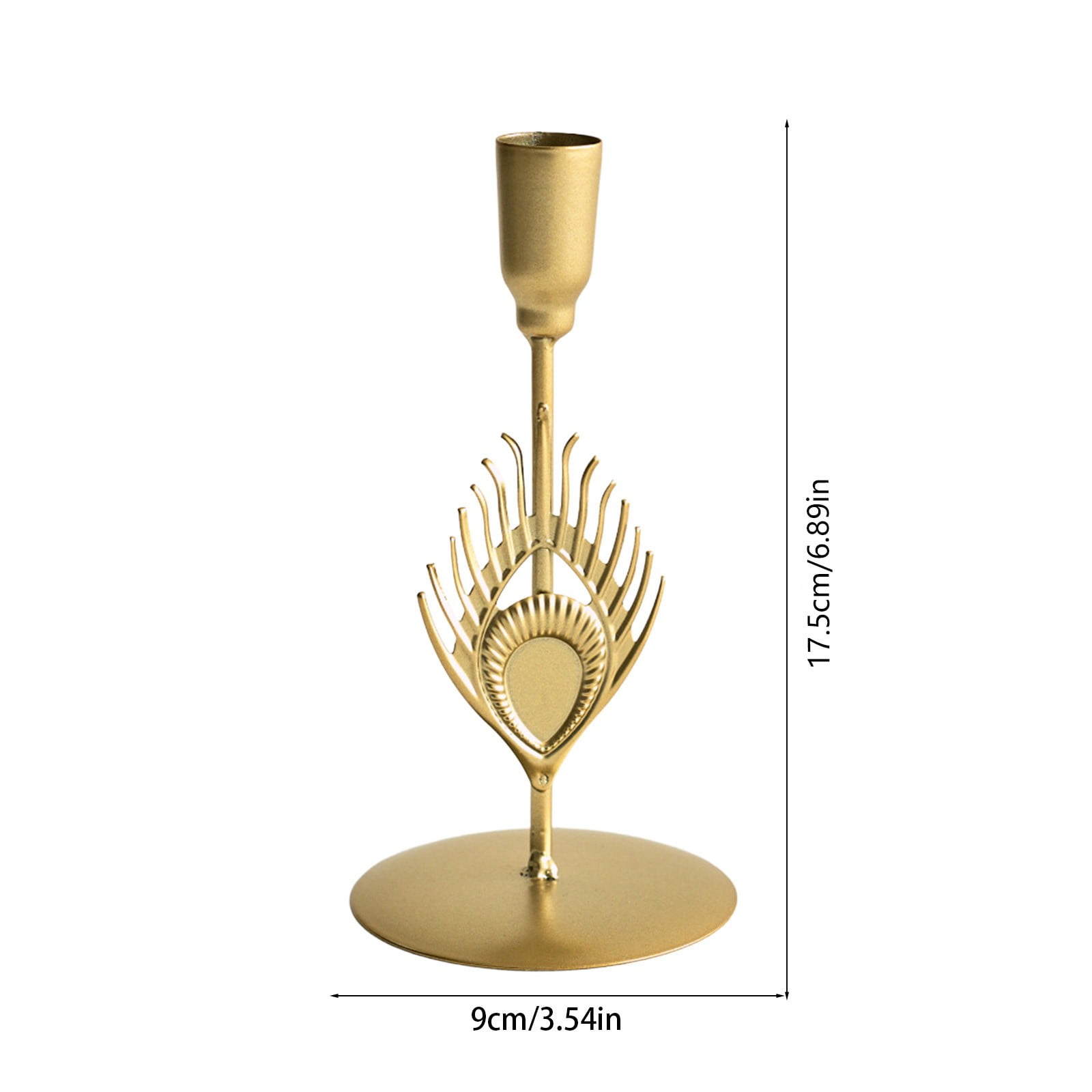 CuiLiyq 1 Pcs Gold Candle Holder, Metal Crafts Retro Candlelight Dinner ...