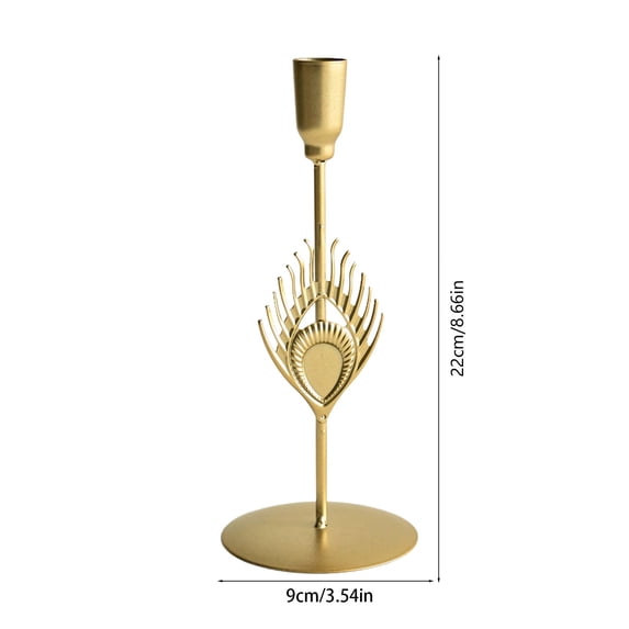 CuiLiyq 1 Pcs Gold Candle Holder, Metal Crafts Retro Candlelight Dinner ...