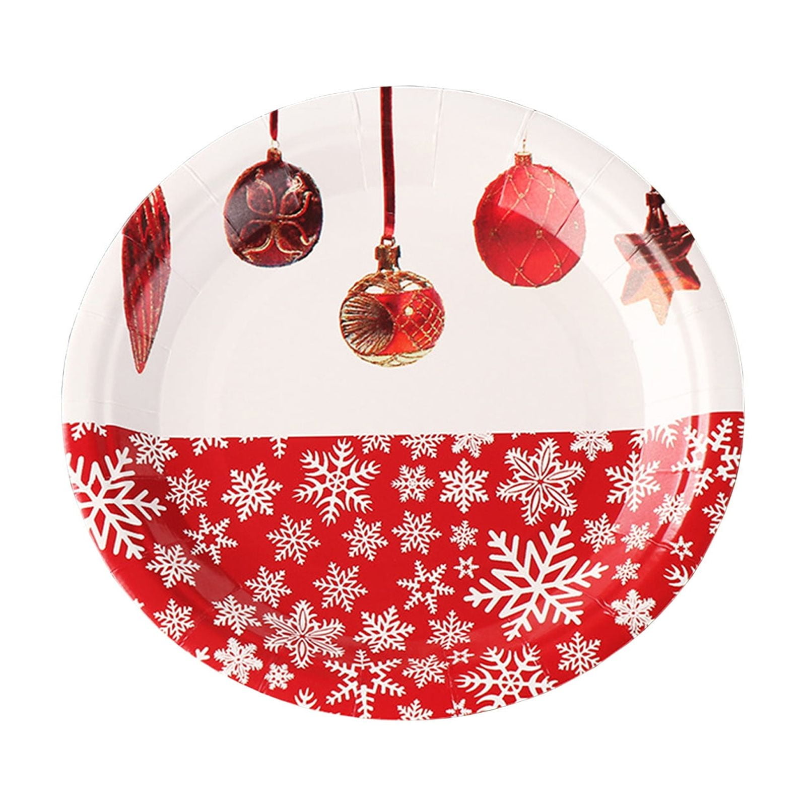 CuiLiyq 10 PCS Christmas Snowflake Disposable Paper Plates, Festival ...