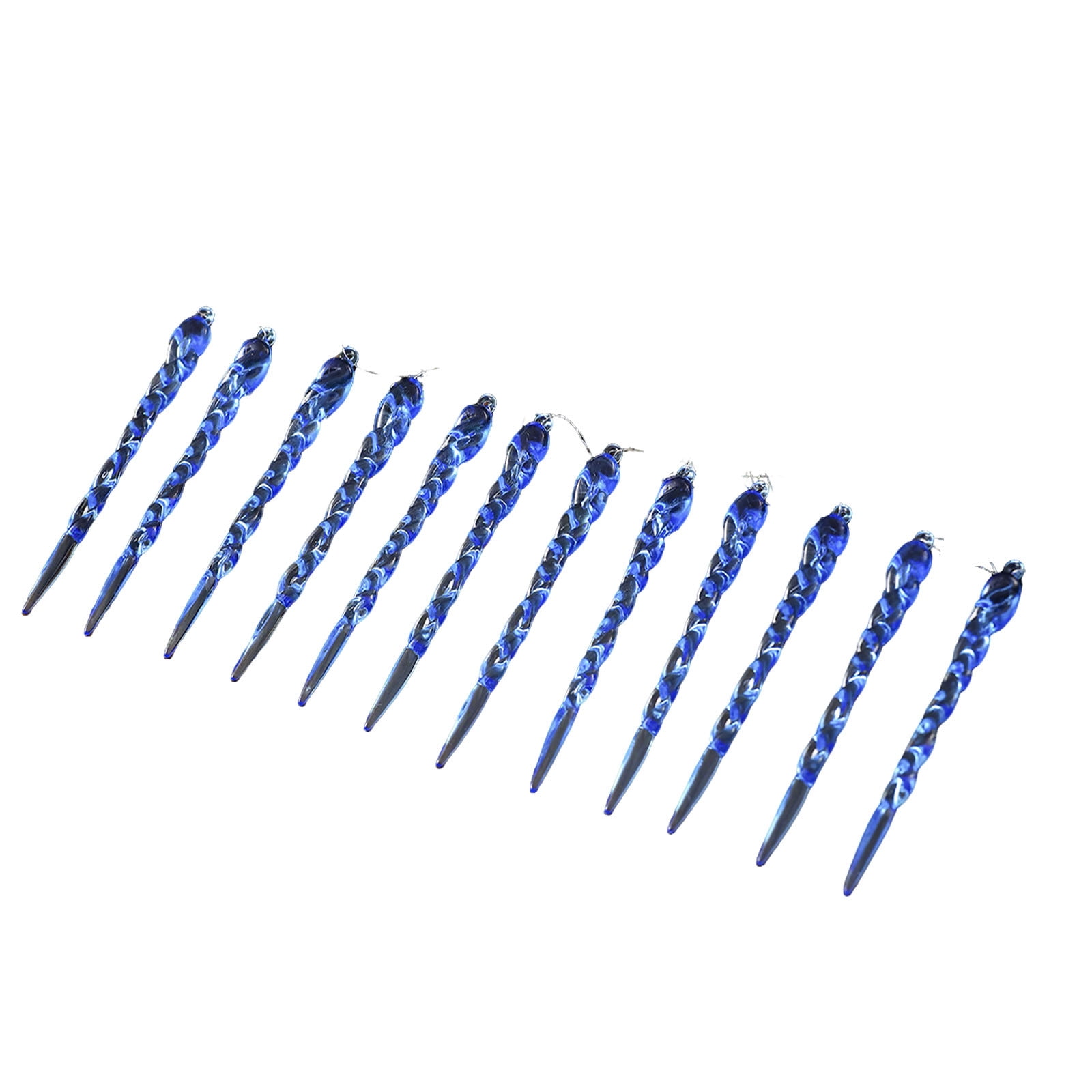 CuiLiyq 12 Pcs Christmas Tree Icicle Ornaments, Mini Clear Plastic ...