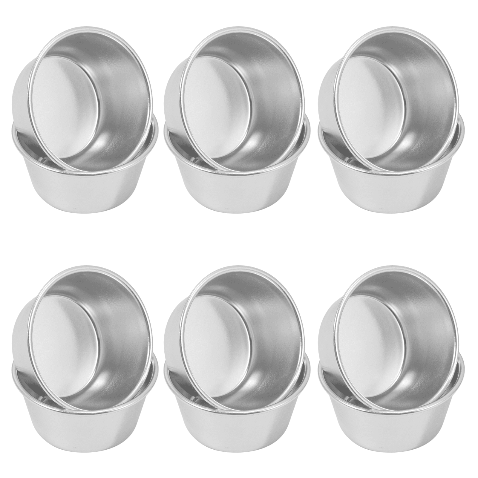 CuiLiyq 12 Pcs Non Stick Coated Pudding Cups, Round Egg Tart Molds ...